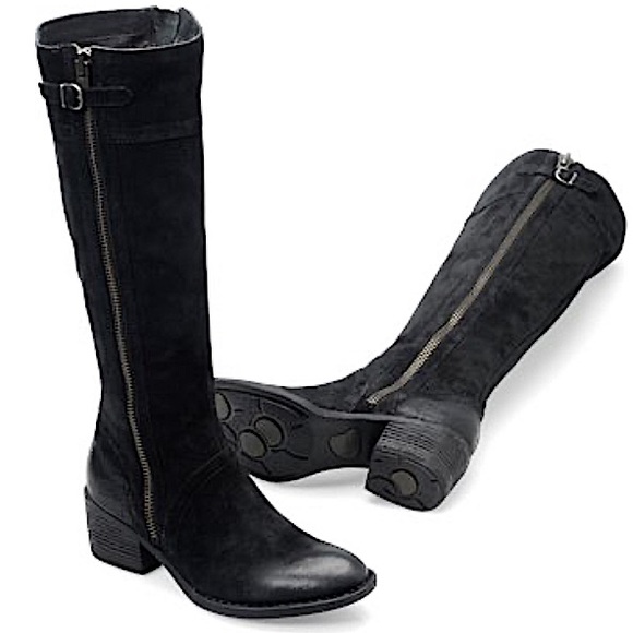 Born | Shoes | Born Poly Black Distressed Suede Leather Womens Riding Boots | Poshmark
